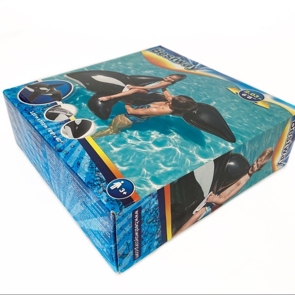 Bestway | Other | Jumbo Pool Float Black Whale Ride On 6 Feet 8 Inches ...